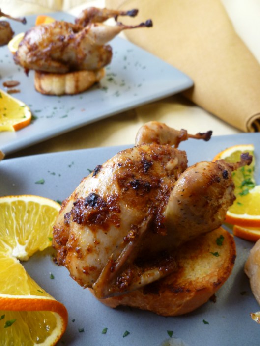 Spicy Roast Quail on Baguette ‘Croûtes’ | diplomatickitchen